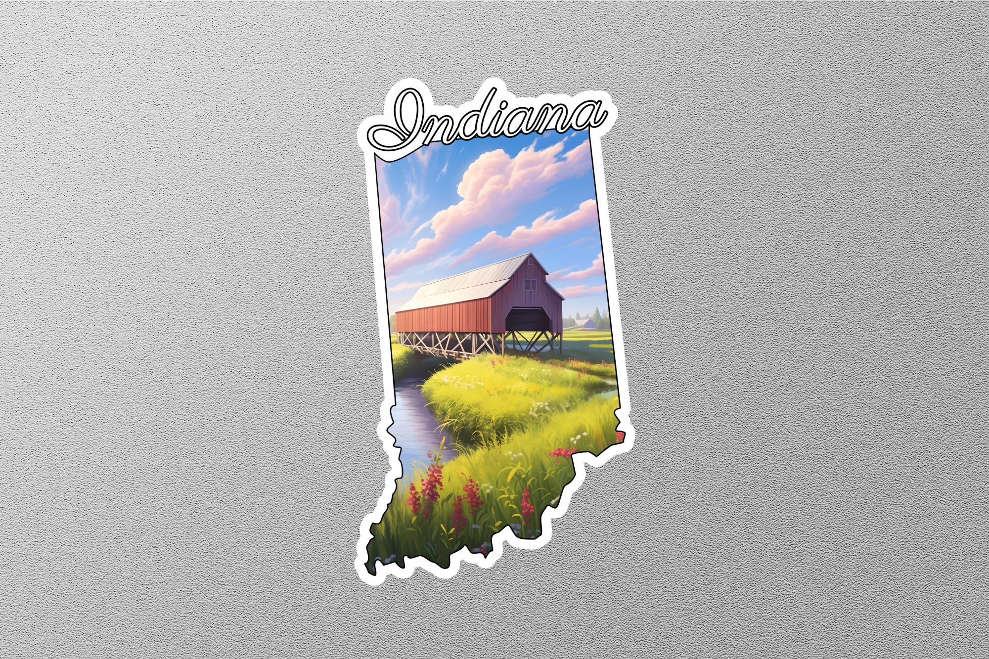 Wholesale Indiana Map State Sticker – GraffMerch.com