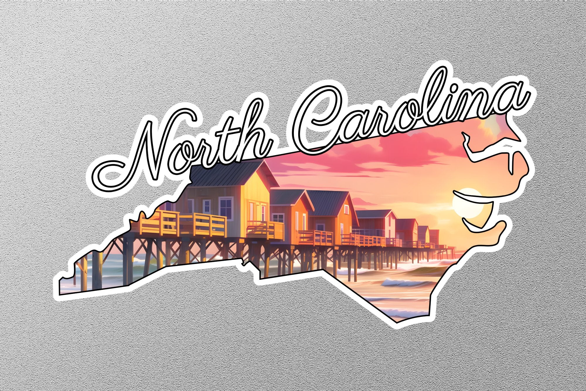 Wholesale North Carolina Map State Sticker – GraffMerch.com